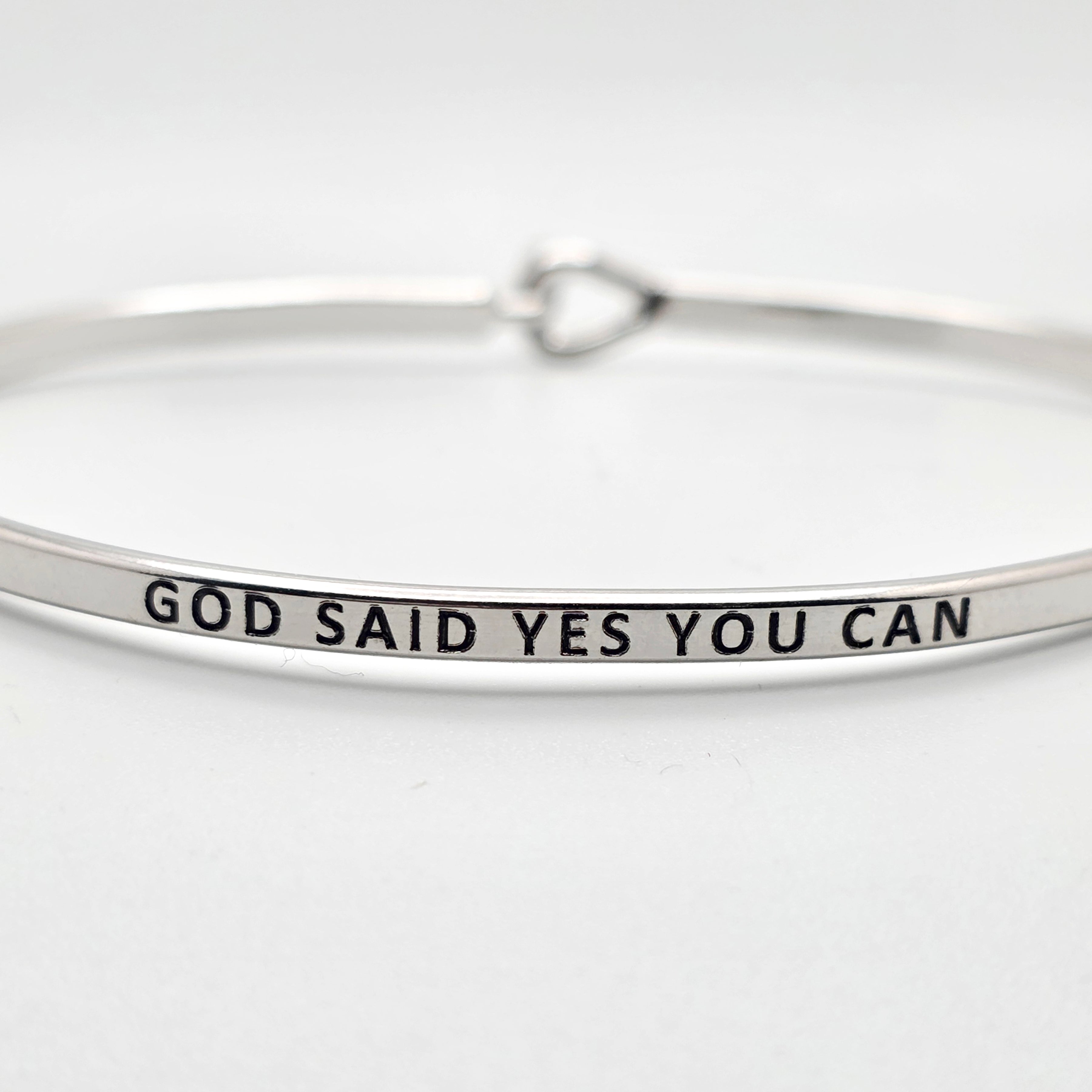 GOD SAID YES YOU CAN Inspirational Message Bracelet Positive Message E ...
