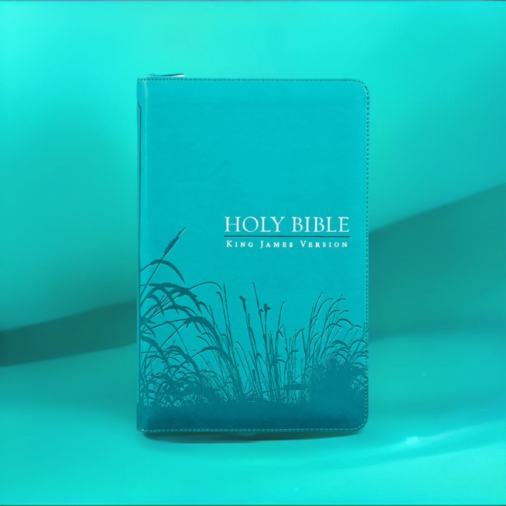 Turquoise Faux Leather King James Version Deluxe Gift Bible with Thumb ...
